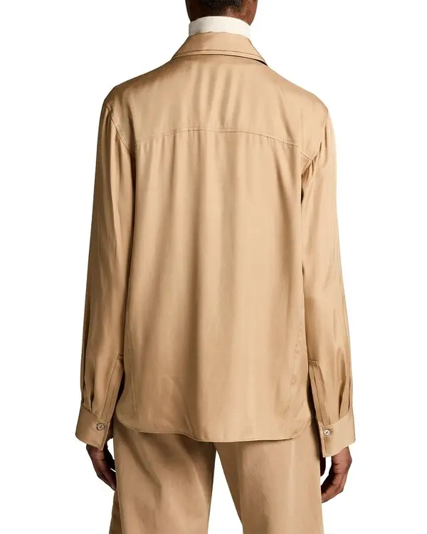 Vince Double Collar Long Sleeve Shirt - Oak Buff