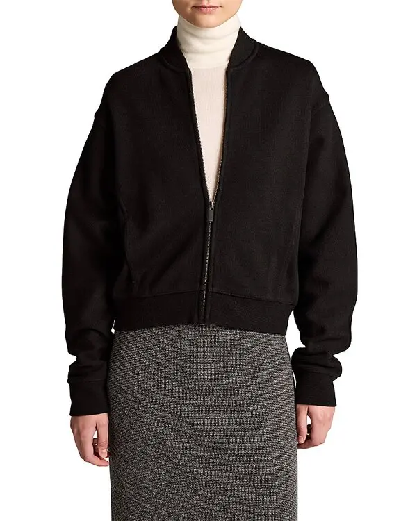 Vince Ponte Knit Bomber Jacket - Black