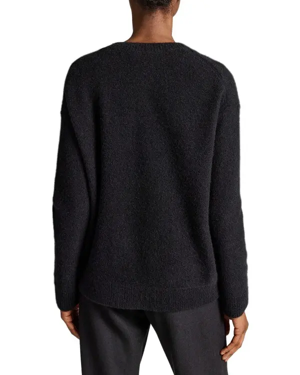 Vince Cashmere Blend Classic Crewneck Top - Black