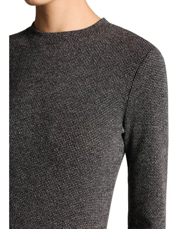 Vince Houndstooth Long Sleeve Crewneck Top
