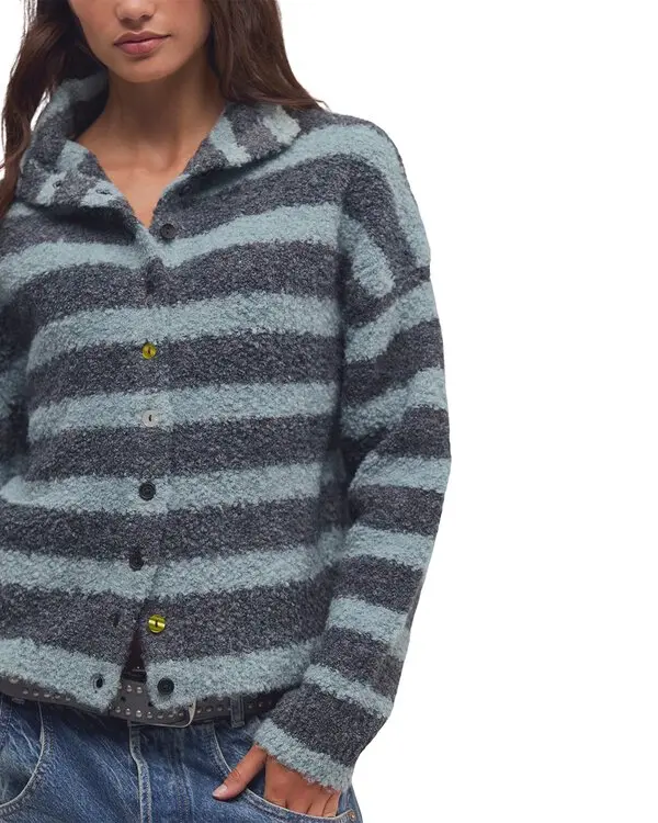 Free People Button Collection Mock Neck Cardigan Sweater