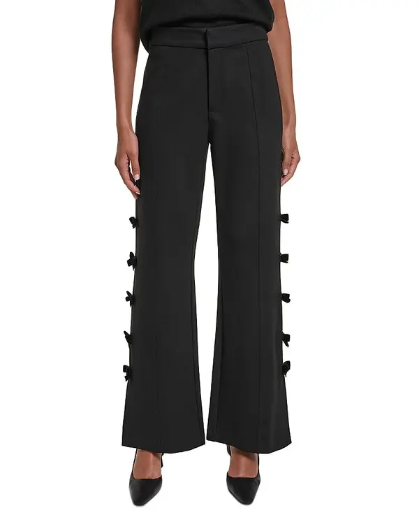 Karl Lagerfeld Paris Bow Trim Detail Relaxed Fit Pants