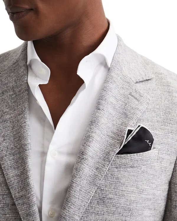REISS Ceremony Silk Pocket Square - Black
