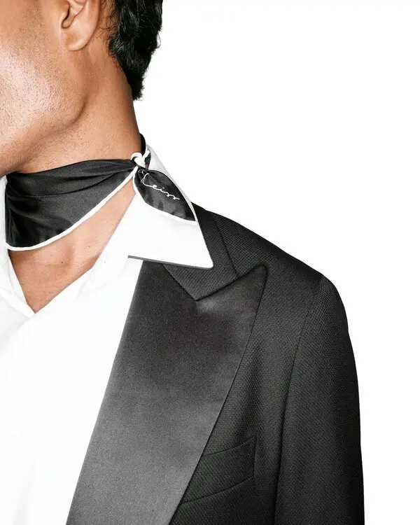 REISS Ceremony Silk Pocket Square - Black