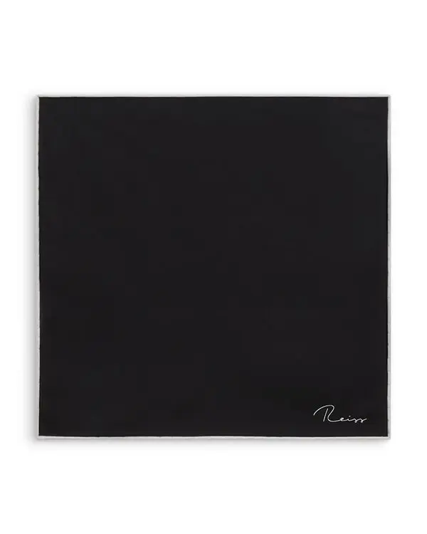 REISS Ceremony Silk Pocket Square - Black