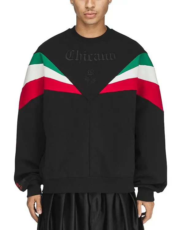 ADIDAS X WILLY CHAVARRIA Chicano Color Block Cotton Sweatshirt