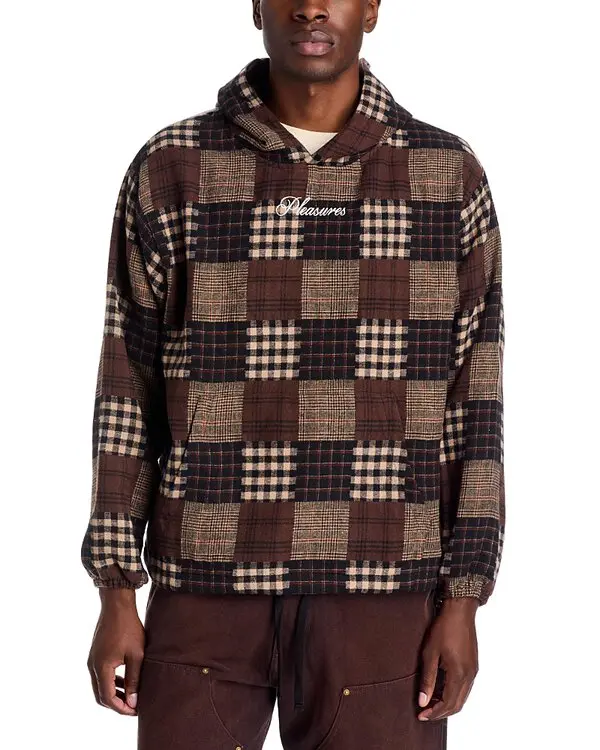 PLEASURES Madras Patchwork Oversized Hoodie