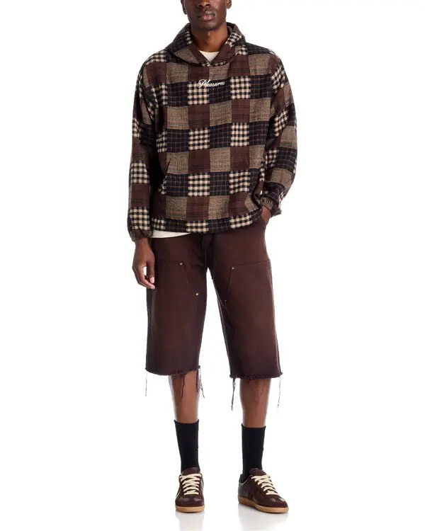 PLEASURES Madras Patchwork Oversized Hoodie