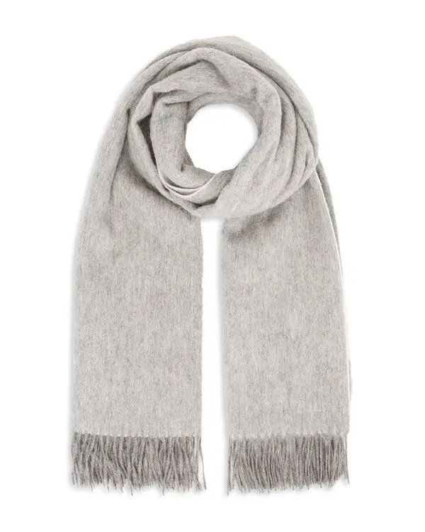 REISS Wool & Cashmere Fringed Scarf