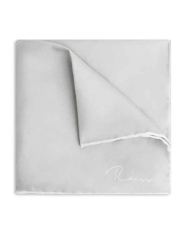 REISS Ceremony Silk Pocket Square - Silver