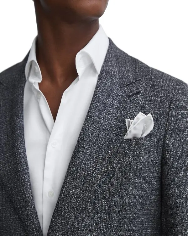 REISS Ceremony Silk Pocket Square - Silver