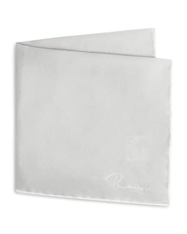 REISS Ceremony Silk Pocket Square - Silver