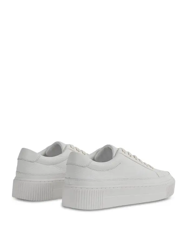 REISS Leanne Grained Leather Low Top Sneakers