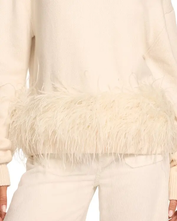 Ramy Brook Lana Feather Trim Sweater