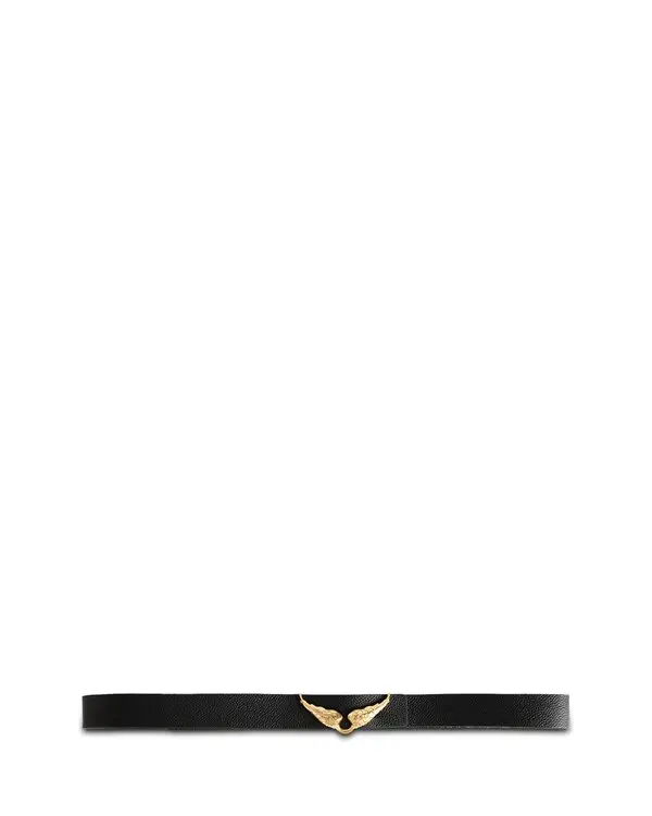 Zadig&Voltaire Zv Wings Reversible Animal Print Leather Belt - Brandy