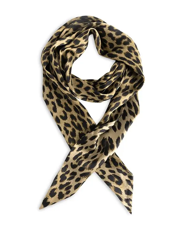 Zadig&Voltaire Rosie Leopard Print Silk Skinny Scarf - Flash