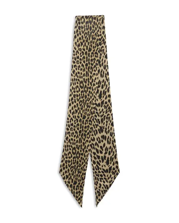 Zadig&Voltaire Rosie Leopard Print Silk Skinny Scarf - Flash
