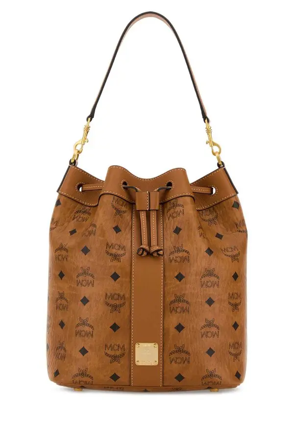 Mcm Canvas Dessau Bucket Handbag, 24 Cm X 28 Cm X 13 Cm