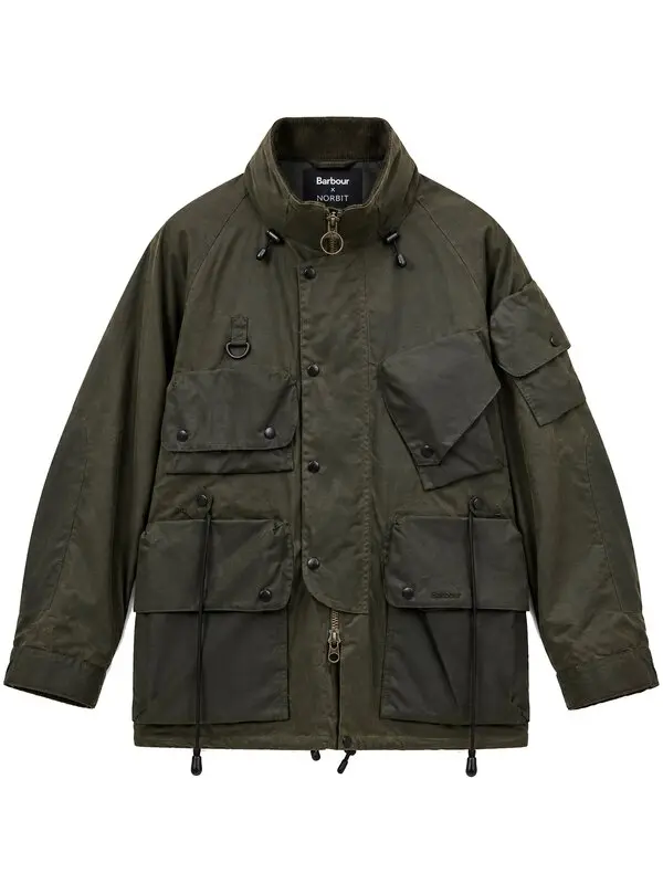 BARBOUR X NORBIT 100% Waxed Cotton Utility Coat - Green