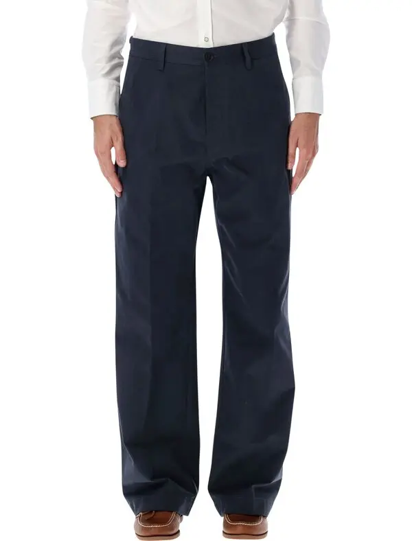 FORTELA Cotton Wide-leg Trousers - Blue