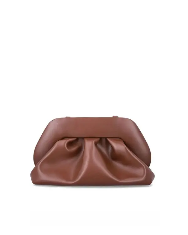 THEMOIRE Ruched Frame Clutch Bag - Tortoise Shell