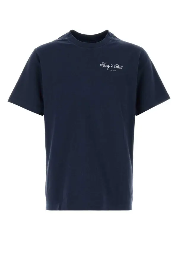 Sporty & Rich Sporty Mini Crewneck Cotton T-shirt - Blue