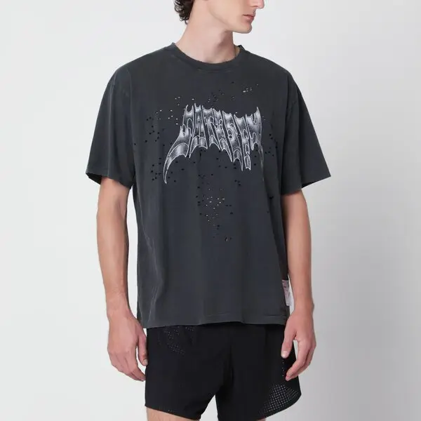 Satisfy Aged Mothtech Cotton T-shirt With Laser Perforations