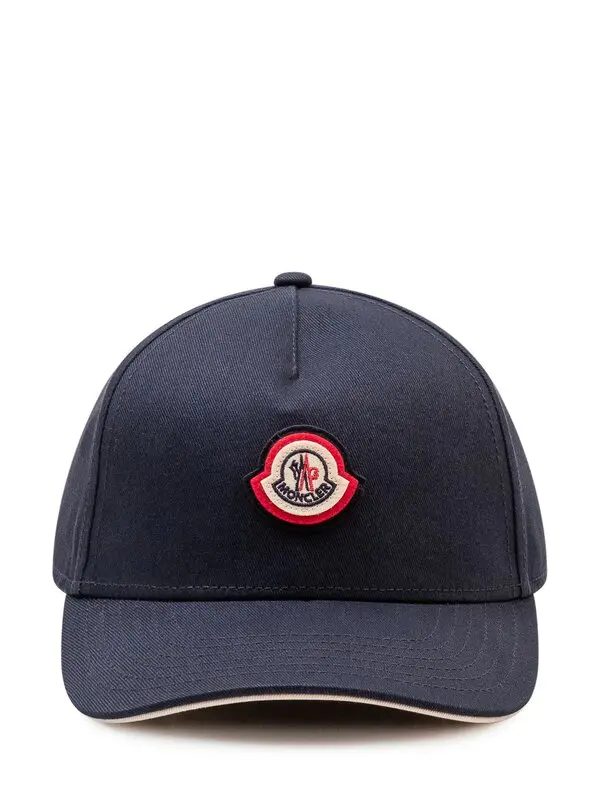 Moncler Baseball Cap With Front Patch Detail - Blu