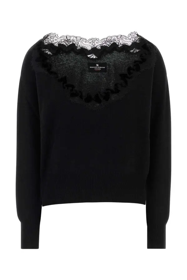 Ermanno Scervino 100% Cashmere Sweater - Black