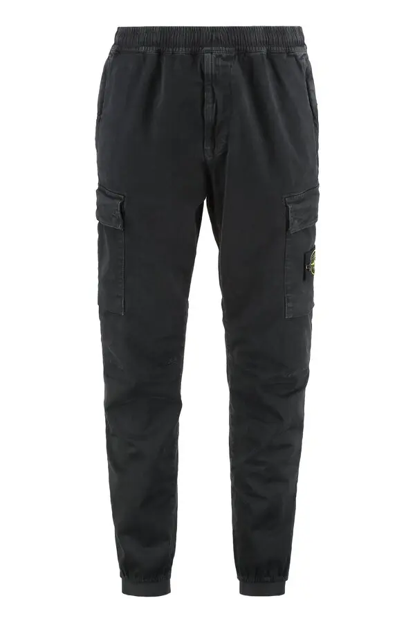 Stone Island Cargo Pants In Cotton With Relaxed Fit