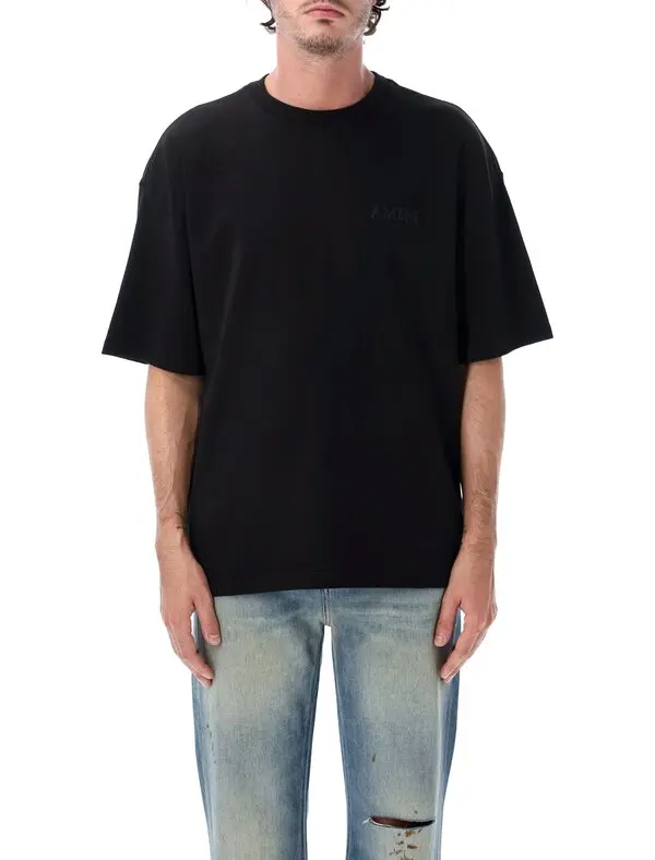 Amiri Oversized Embroidered Logo T-shirt - Jet Black
