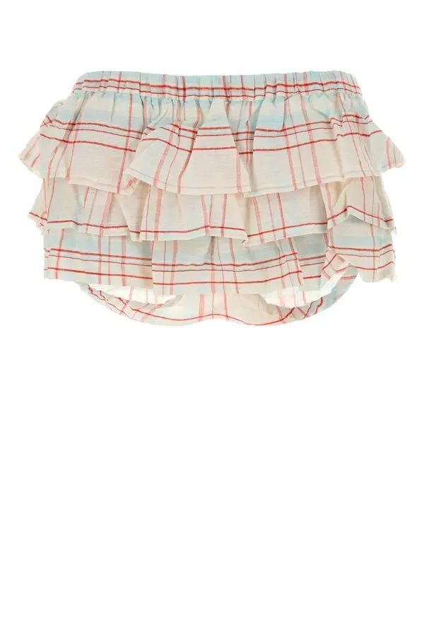 Gimaguas Embroidered Jardin Mini Shorts In Viscose-linen Blend