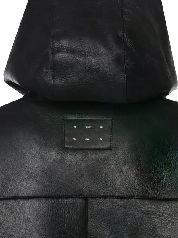 HELIOT EMIL Pace Hooded Leather Jacket