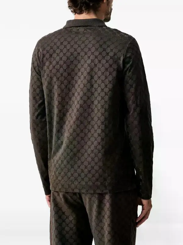 JOOP! Monogram-pattern Zip-fastening Polo Shirt - Brown