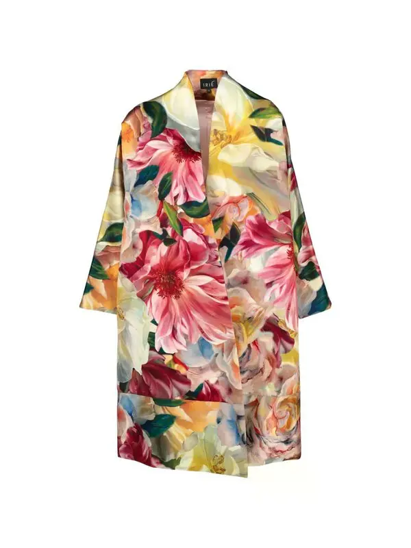 IRIE' Floral-print Shawl-collar Coat