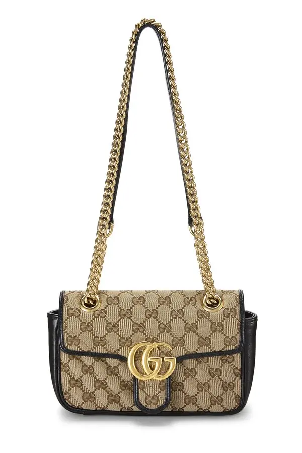 Gucci Leather Gg Canvas Matelassé Shoulder Bag