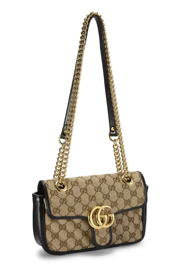 Gucci Leather Gg Canvas Matelassé Shoulder Bag