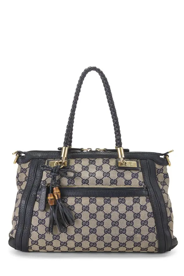 Gucci Navy Original Gg Bella Zip Tote