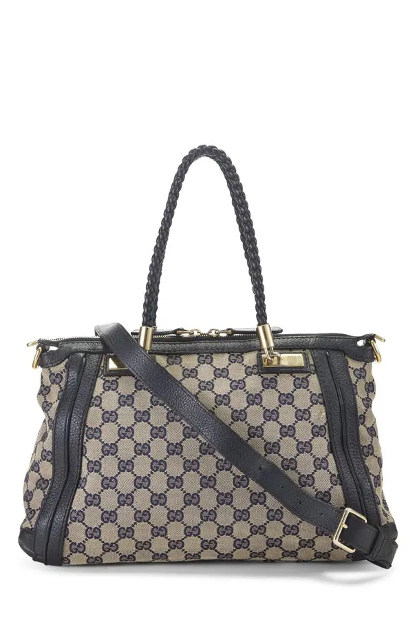 Gucci Navy Original Gg Bella Zip Tote