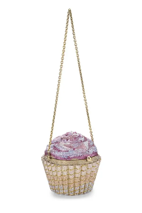 Judith Leiber Pink Crystal Cupcake Minaudiere