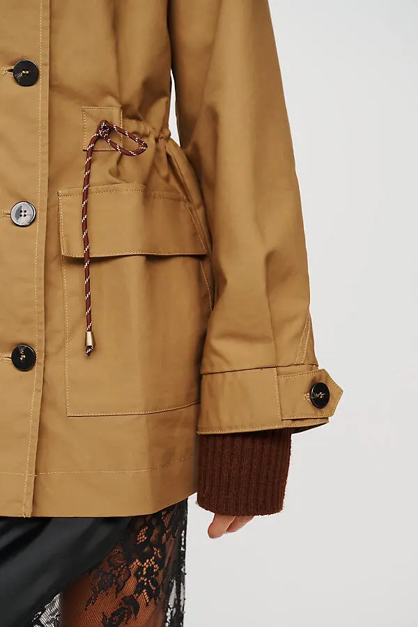 RAISONNEL 100% Cotton Funnel Neck Utility Jacket