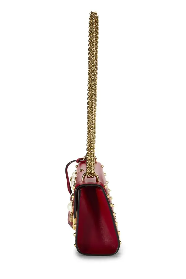 Gucci Leather Studded Padlock Shoulder Bag