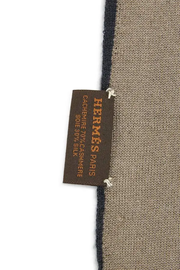Hermès Navy & Grey Cashmere Muffler