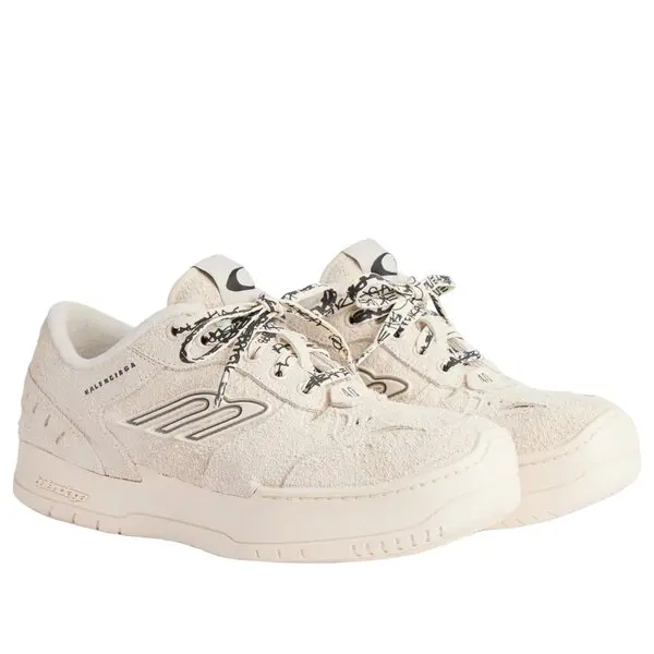 Balenciaga Hamptons Suede Platform'white