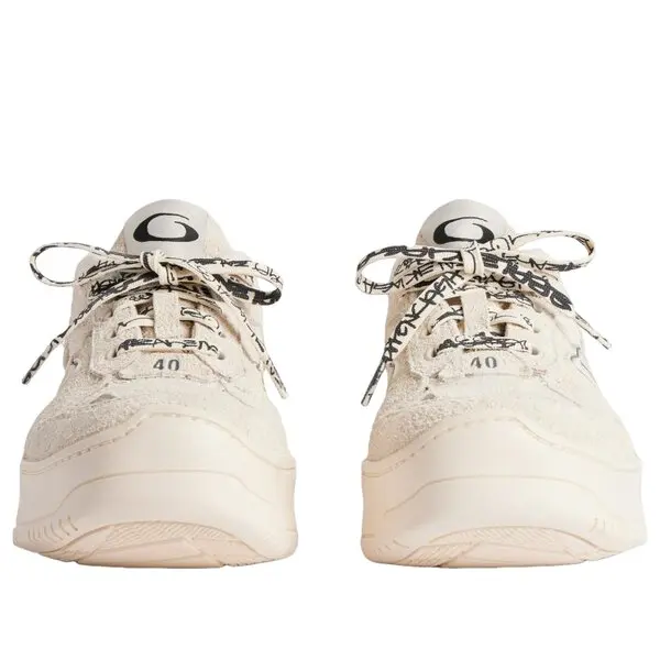 Balenciaga Hamptons Suede Platform'white