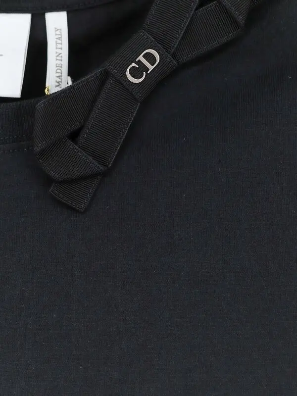 Dior Cotton T-shirt With Grosgrain Bow Detail - Multicolor