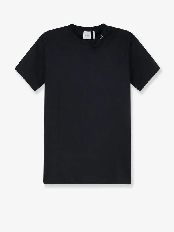 Dior Cotton T-shirt With Grosgrain Bow Detail - Multicolor