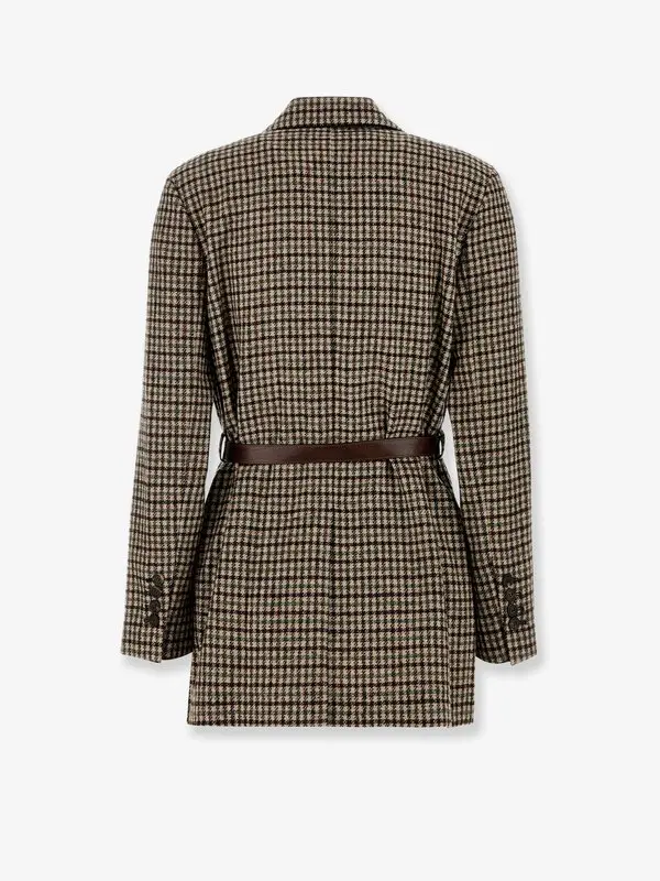 Brunello Cucinelli Madras Blazer With Belt