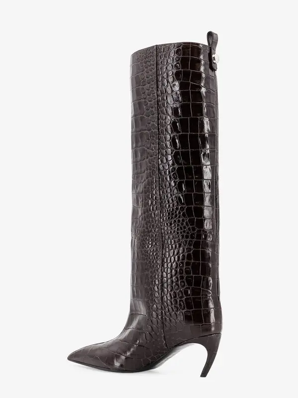 Attico Lea Boots In Leather With Crocodile Print - Multicolor