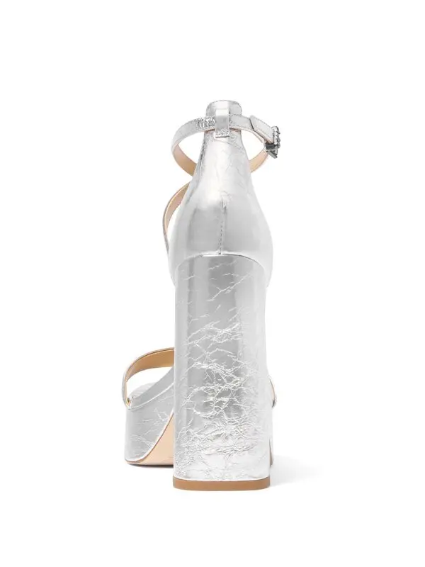 Michael Kors Cami 125mm Leather Platform Sandals - Silver